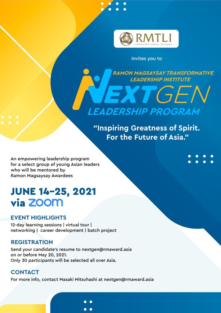 Ramon Magsaysay Transformative Leadership Institute: NextGEN Leadership ...